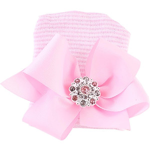 DRESHOW BQUBO Newborn Hospital Hat Infant Baby Hat Cap with Big Bow Soft Cute Knot Nursery Beanie