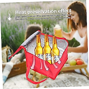 ULTECHNOVO Insulated Picnic Bag Bottle Warmer Portable Tote Lunch Bag Tote Picnic Lunch Bag Thermal Lunch Bag Insulated Bag Take-out Food Delivery Bag Pizza Insulation Bag Outdoor