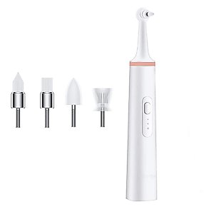 Household Electric Tooth Cleaning Set with 3 Adjustable Modes Teeth Cl𝓮aning Tools for Pl𝒶que C𝒶lculus Remover (Basic-Pink-AA Battery Powered)