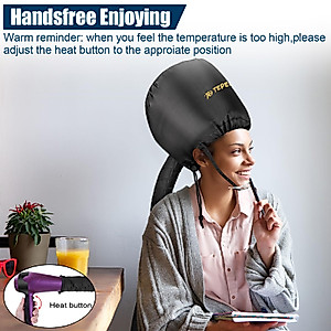 TEPENAR Bonnet Hair Dryer Attachment, Upgraded Soft Adjustable Large Hair Drying Bonnet for Hand Held Hair Dryer, Easy to Use for Natural Curly Textured Hair Care and Speeds Up Drying Time at Home