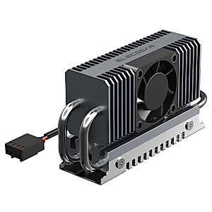 ElecGear M.2 2280 SSD Cooler, EL-80X PWM Cooling Fan + Heat Pipe + Solid Aluminum Heatsink for 80mm PCIe NVMe and SATA SSD Internal Solid State Drive, Thermal Pads Included