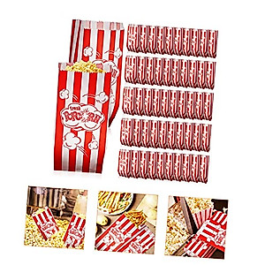 Snack Container 100pcs Popcorn Popcorn Packaging Bag Popcorn Bags s Portable Popcorn Holder Plastic Containers Plastic Popcorn Boxes Plastic Food Containers Treat Bag Snack Supply