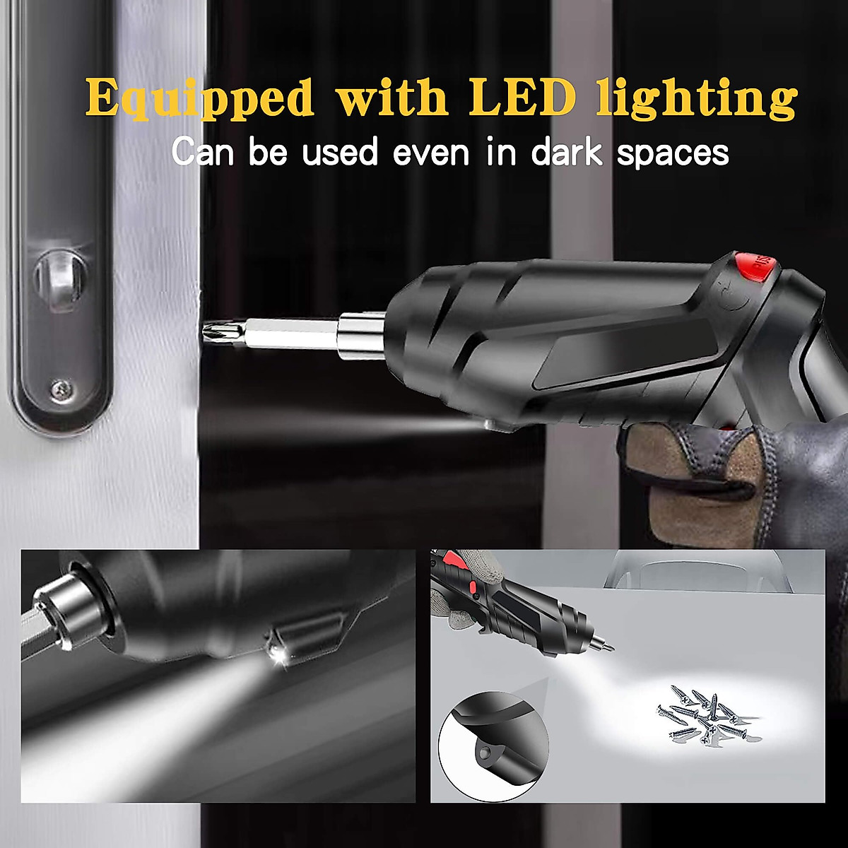 Electric Screwdriver 15pcs Cordless Screwdriver 3.5N.m Power Screwdriver, 3.6V Cordless Drill Screwdriver Rechargeable with Led Light, Deformation Handle (Medium)