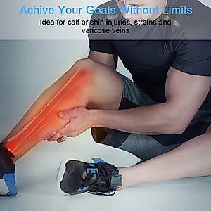 Joyzan Leg Sleeve, Adjustable Calf Compression Brace Shin Support Wrap Lower for Pain Relief from Calf Injury Sprains Running Sports Recovery for Men Women