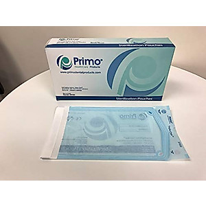 Primo Dental Products SP500 Self Seal Sterilization Pouches -Autoclave Sterilizer Bags for Dental Tools -Sterilization Bags for Nail Technicians & Tattoo Artists -Size: 5.25 by 10 Inches -Pack of 200