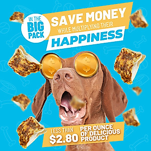 Sitka Farms Beef Cheek Chips (58 Oz) Chicken Breast Flavor Premium Dog Chews - Natural Dog Treats - Rawhide Alternative for Medium and Aggressive Chewers - Healthy Dog Dental Chew