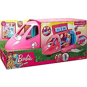 Barbie Airplane Playset, Dreamplane with 15+ Accessories Including Puppy, Snack Cart, Reclining Seats and More (Amazon Exclusive)
