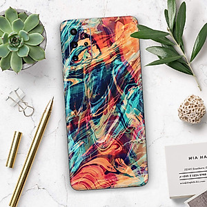 DesignSkinz Liquid Abstract Paint Remix V13 Protective Vinyl Decal Wrap Skin Cover Compatible with The Samsung Galaxy S20 (Screen Trim & Back Glass Skin)