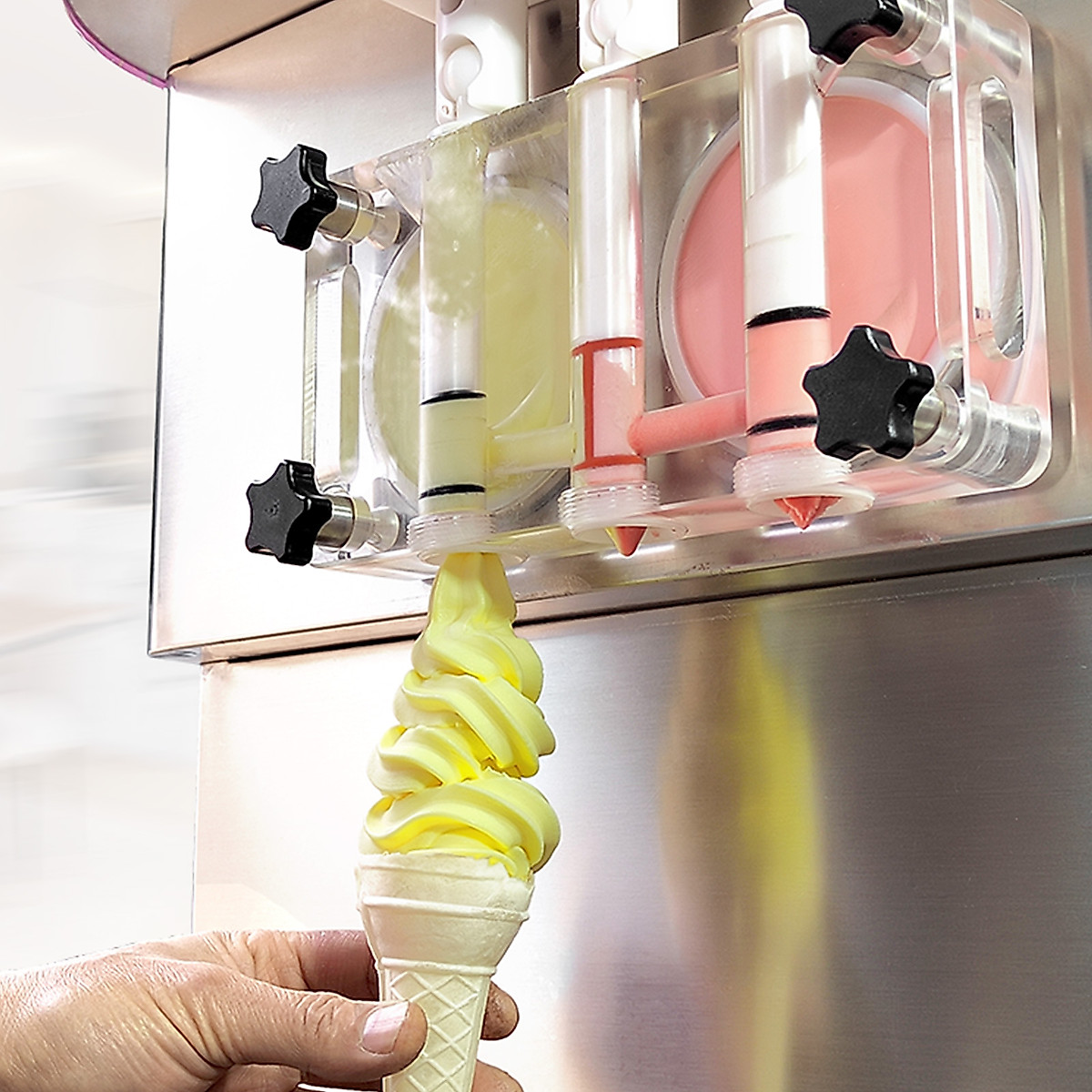 Kolice Commercial ETL 3 flavors soft ice cream machine,yogurt soft serve ice cream machine,ice cream machine-2+1 mixed flavors, full transparent dispenser,upper tanks refrigerated