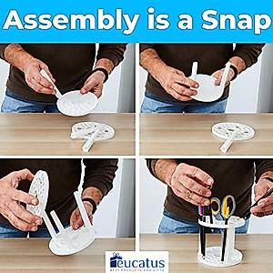 Eucatus Fast-Dry, Easy-Access Paint Brush Holder. Best Desk Organizer or Art Supplies Caddy for Home, School or Office. Store and Dry Makeup or Art Brushes, Scissors, Craft Tools and Accessories