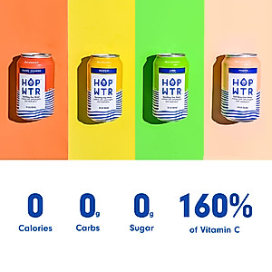 HOP WTR Sparkling Hop Water, Variety Pack 12 Pack, Sugar Free, Low Carb Non Alcoholic Drinks, NA Beer, Adaptogen Drink, No Calories, Adaptogens & Nootropics for Added Benefits, 12 oz Cans