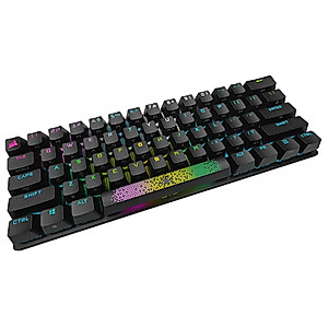 Corsair K70 PRO MINI WIRELESS RGB 60% Mechanical Gaming Keyboard (Fastest Sub-1ms, Swappable CHERRY MX Speed Keyswitches, Aluminum Frame, PBT Double-Shot Keycaps) QWERTY, NA Layout - Black