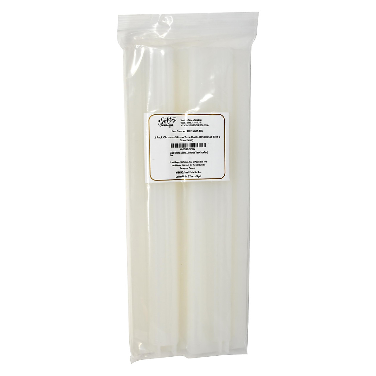 Gift Boutique Christmas Tube Column Silicone Soap Candle Mold Set of 2 Tree and Snowflake Shaped Long Tube Chocolate Candy Mold for Mousse Cake Baking Handmade Candle Mold Embed Soaps Making Supplies