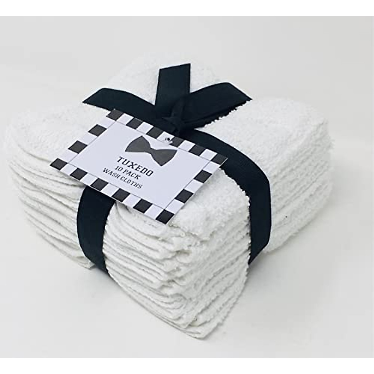 Household Bargains 10 Pack Tuxedo Wash Cloths Washcloths