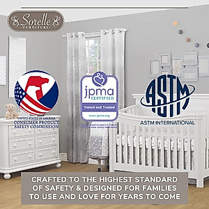 Sorelle Furniture Farmhouse White Changing Table and Changing Pad, Dressing and Diaper Changing Table for Baby Room, Nursery Furniture for Infant-Weathered White