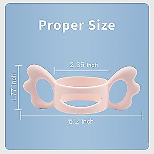 FAREVER Baby Bottle Handles, Silicone Wide-Neck Baby Bottle Handle, Outer Diameter Over 6cm for Bottle Pink/White/Green/Grey (4 Pack)