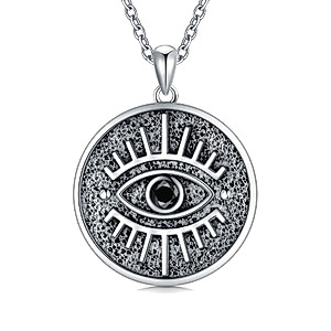 PDTJMTG Sterling Silver Evil Eye Necklace for Women Men Lucky Protection Gift