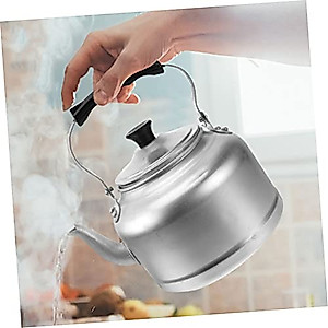 Kettle Metal Coffee Pot Metal Water Jug Metal Teapot Coffee Kettle Convenient Water Kettle Silver Household Coal Stove Tea Kettle teapot (Color : Silver, Size : 18X18X12CM)