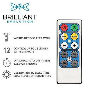 Brilliant Evolution LED Patio Umbrella Light with Remote | Outdoor Lights for Outside Lighting Battery Operated