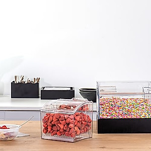 Restaurantware Met Lux 1.6 Gallon Food Storage Container, 1 Airtight Treat Box - With Scoop, Holds Up To 25 Cups, Clear Plastic Cereal Container With Lid, For Kitchen Or Pantry Organization