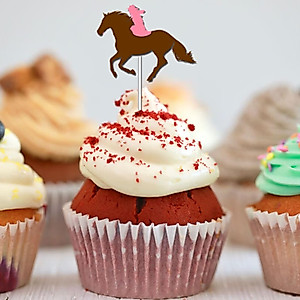 32 Pcs Cowboy Cupcake Toppers for Cowboy Western Party Decorations,Glitter HorseShoe Cowboy Hats Boots Cowboy Cake Topper Picks Western Theme Baby Shower Birthday Party Cake Decorations Supplies