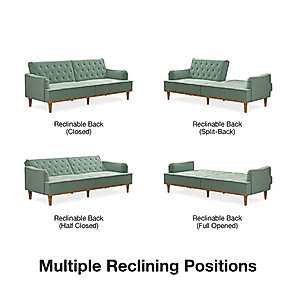 Mr. Kate Stella Vintage Convertible Sofa Bed Futon, Teal Velvet