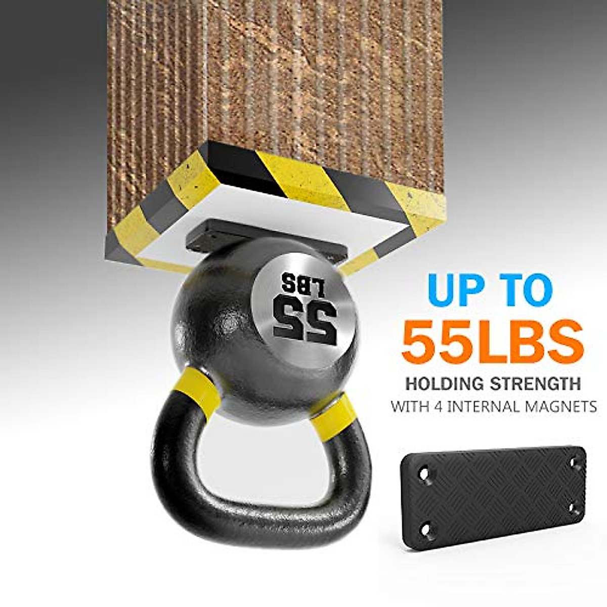 2-Pack Gun Magnet Mount, 55 lb Rating,Magnetic Gun Holster| Rubber Coated Gun Holder for Handgun, Shotgun, Rifles, Revolvers| Beside Holster, Using in Cars, Trucks, Wall, Desk (2-Pack Black)