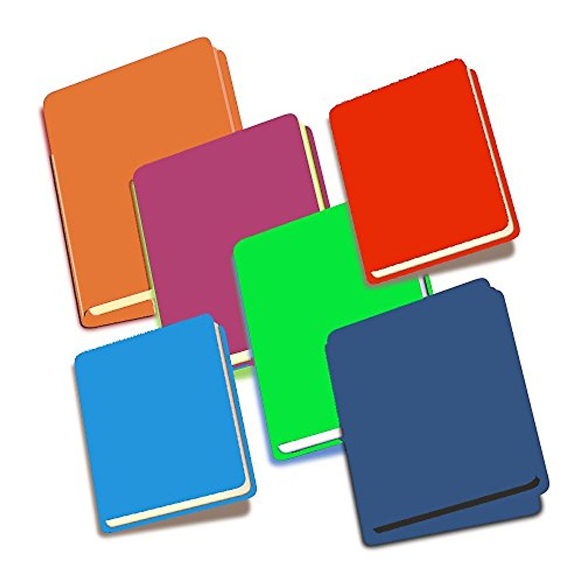 Stretchable Jumbo Book Covers 7 Pack Individual Colors Book Suits® fits Hardcover Textbooks up to 9.5" X 14" Durable Washable Reusable Extras Labels and Ruler