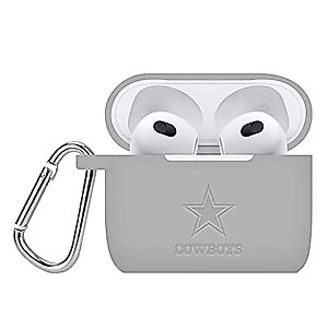 GAME TIME Dallas Cowboys Engraved Silicone Case Cover Compatible with Apple AirPods Gen 3 (Gray)