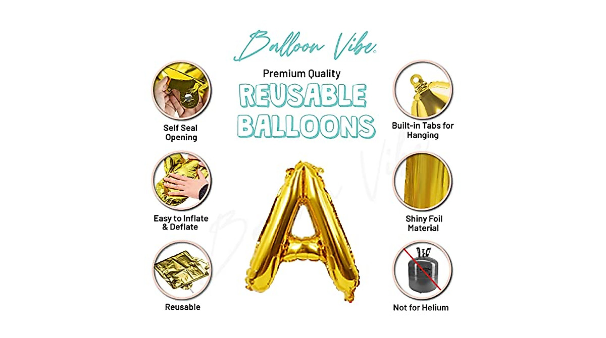 Custom Letter Balloons 16 Inch Foil Banner for Celebrations