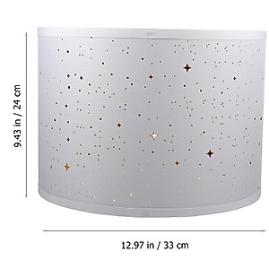 Didiseaon Drum Lampshades, Medium Lampshades 12.97 Top X12.97 Bottom X9.43 High, Fabric Lampshades Star Pattern Lampshade for Table Lamps Floor Lamps, Spider Fitter Type