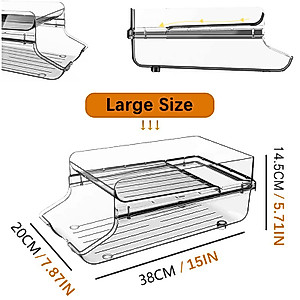2-layer Auto Rolling Down Soda beer Can Storage Box,Upgrade 2-Layers Foldable Automatic Rolling Drink Organizer for Fridge, Clear Plastic Canned Pantry Storage Holds(1 Pack)