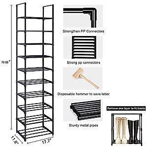 OYREL Shoe Rack, Sturdy Metal Shoe Rack Organizer,Narrow Shoe Rack,Shoe Racks for Closets,Shoes Rack,Shoe Stand,Shoe Shelf
