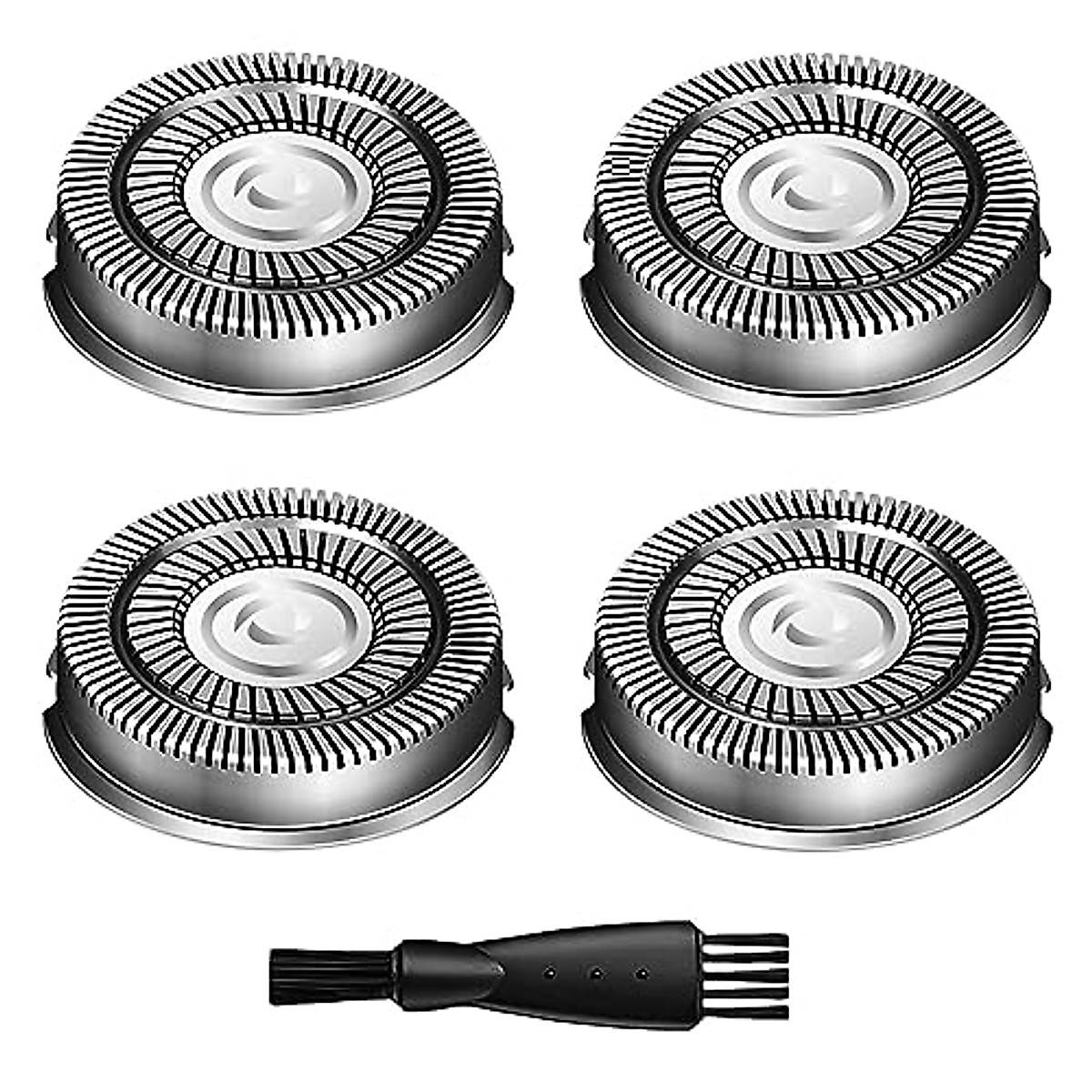 Shaver Replacement Heads Blade Compatible with Skull Shaver Replacement Blades,Compatible with Skull Carver Pitbull Gold PRO/Platinum PRO/Silver Replacement Blades,Waterproof with Brush,4 Pcs.