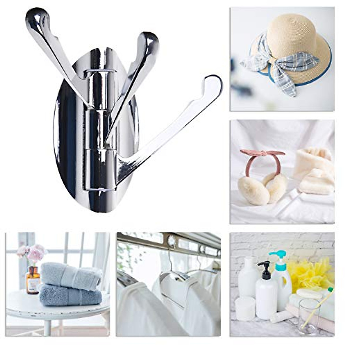 Kare & Kind 1x Stainless Steel Swivel Hook - Foldable, Solid Wall Mount Coat Jacket Holder - Three Swing Arms - for Hanging Wet and Dry Clothes, Towels - Install in Kitchen, Bedroom, Bathroom, Garage