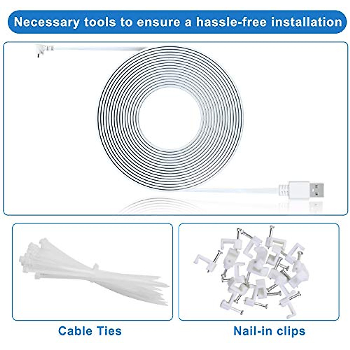 Itramax 30 Feet Right Angled Micro USB Power Cable with QC 3.0 Charger Brick,Power Supply Adapter and Charging Cord,Outdoor Quick Charger Compatible for Arlo Pro,Arlo Pro 2,Arlo Go,Arlo Security Light