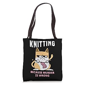 Funny Knitting Tote Bag
