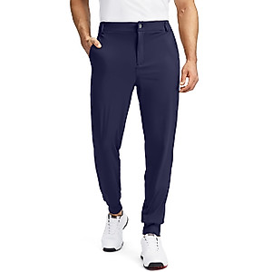 Soothfeel Men's Golf Joggers Pants with 5 Pockets Slim Fit Stretch Sweatpants Running Travel Dress Work Pants for Men(Navy, XXL