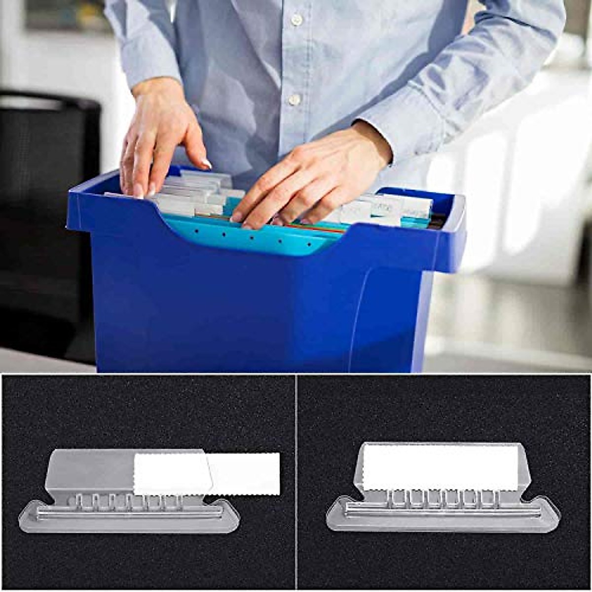 File Folder Tabs, Selizo 100 Sets Hanging File Folder Labels 2" Tabs and Inserts for Hanging Files