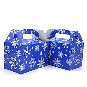 Christmas Party Supplies Boxes 12 PCS Snowflake Treat Boxes for Christmas Holiday Christmas Party Favors, Party Favor Candy Cookies Boxes