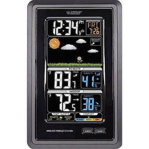 La Crosse Technology S88907 Vertical Wireless Color Forecast Station with Temperature Alerts