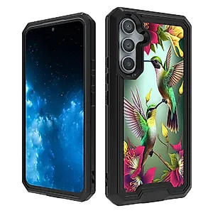 BPQOJB for Samsung A54 5G Case Galaxy A54 5G Case with Green Hummingbird Pattern for Men Women Dual Layer Hybrid Hard PC Soft TPU Shock Proof Protective Case for Samsung Galaxy A54 5G 6.4 inch 2023
