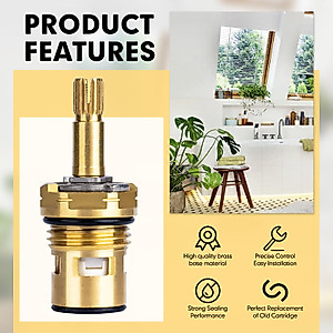 2 Packs Shower Faucet Cartridge Compatible with American Standard 994053-0070a or 994053-0070a/H Bathroom Faucet Cartridge, 4z-24h Hot and Cold Replacement Stem, Brass