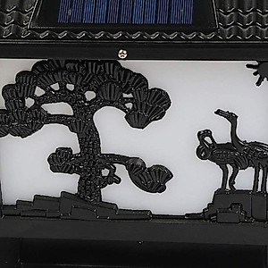 SPNEC Column Head Lamp, Waterproof Home Outdoor Garden Lamp Landscape European Style Solar Lamp