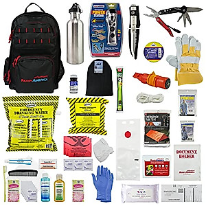 Ready America 72 Hour Elite Emergency Kit, 1-Person, 3-Day Backpack, Includes First Aid Kit, Survival Blanket, Emergency Food, Portable Disaster Preparedness Go-Bag for Earthquake, Fire, Flood