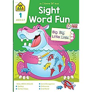 School Zone - Sight Word Fun Workbook - 64 Pages, Ages 6 to 7, 1st Grade, Word Recognition, Spelling, Letter Sounds, Context Clues, Categorizing, and More (School Zone I Know It!® Workbook Series)