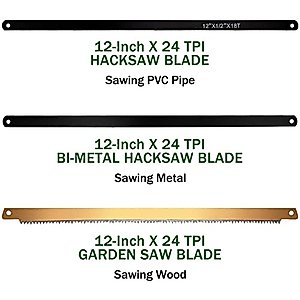 Hacksaw Frame Set, Standard and Mini Hacksaw, 12" Replaceable Blade