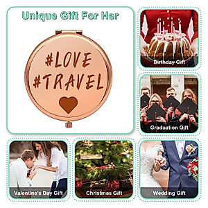 Travel Lover Gift for Women Traveler Gift Travel Makeup Mirror for Sister Friend Daughter Traveler Lover Present Ideas Motivational Folding Makeup Mirror for Niece Girl Bestie Christmas Birthday