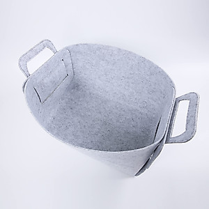 Foldable Felt Storage Bin Basket with Handles Collapsible Fabric Cube Organizer for Nursery,Office,Bedroom,Baby-Clothes Toys Blanket Organizing