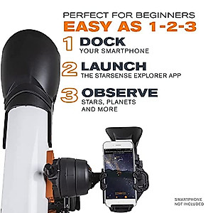 Popular Science StarSense Explorer DX 100AZ Smartphone App-Enabled Telescope – Works with StarSense App to Help You Find Stars, Planets & More – iPhone/Android Compatible
